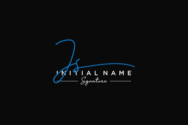 Initial js signature logo template hand drawn Vector Image