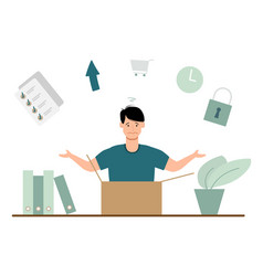 Man Behind Computer Cartoon Desk Vector Images (over 100)