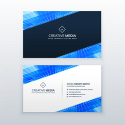 Blue business card design template Royalty Free Vector Image