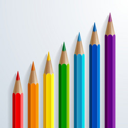 Set of realistic rainbow colored pencils isolated Vector Image