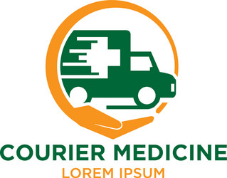 Medical courier logo designs Royalty Free Vector Image