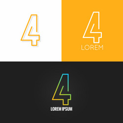 Number five 5 logo design icon set background Vector Image