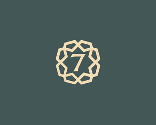 Number 7 floral design Royalty Free Vector Image