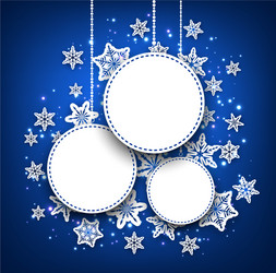 Round banner with gold snowflakes Royalty Free Vector Image