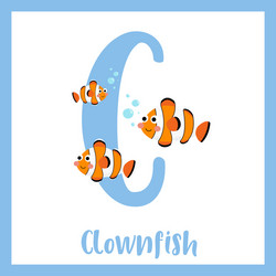 Tracing letter c for clownfish Royalty Free Vector Image