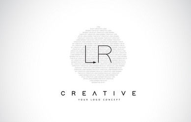 Lr letter logo design in black white Royalty Free Vector
