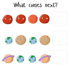 What shape comes next activity page for kids Vector Image