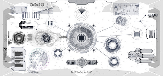 Bright white futuristic user interface elements Vector Image