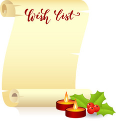 Manuscript wish list Royalty Free Vector Image