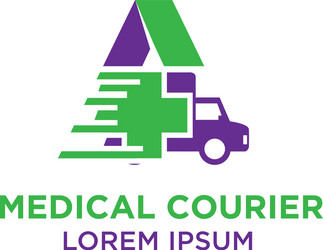 Medical courier logo designs Royalty Free Vector Image
