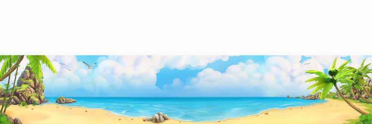 Sea beach realistic background Royalty Free Vector Image