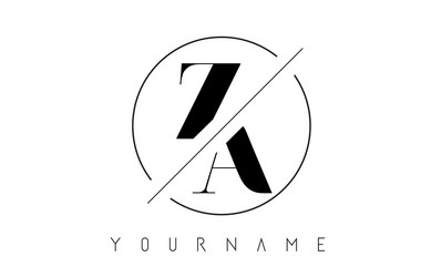 Za z a black and white lines letter logo design Vector Image