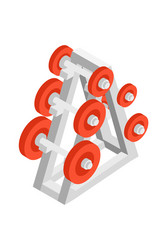 3d isometric flat set of fitness scenes Royalty Free Vector