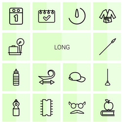 22 long icons Royalty Free Vector Image - VectorStock