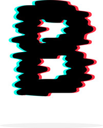 Logo letter b glitch distortion diagonal Vector Image
