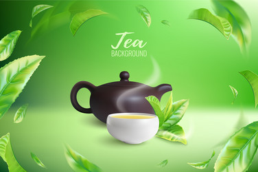 Tea advertising flyer poster or banner template Vector Image
