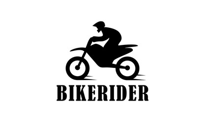 Bike motorcycle rider logo design Royalty Free Vector Image