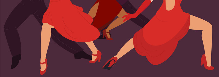 Dancing tango horizontal poster background Vector Image