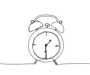 Stopwatch timer clock one line art continuous Vector Image