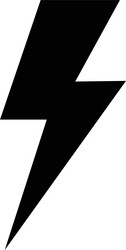 Black lightning bolt thunderbolt flat style Vector Image