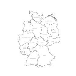 Germany political map of administrative divisions Vector Image