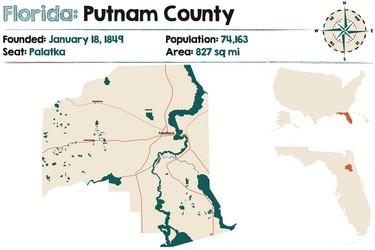 Map of putnam county in illinois Royalty Free Vector Image