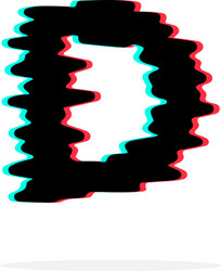 Logo letter d glitch distortion Royalty Free Vector Image