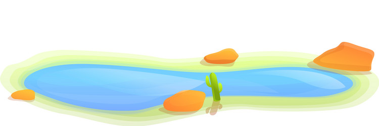 Small lake icon cartoon style Royalty Free Vector Image