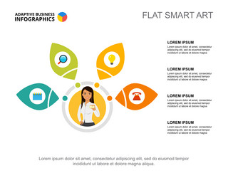 Four elements of success slide template Royalty Free Vector