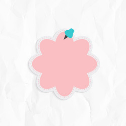 Pink bubble shaped reminder note sticker Vector Image
