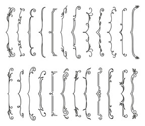 Floral wedding parenthesis borders outline arrows Vector Image