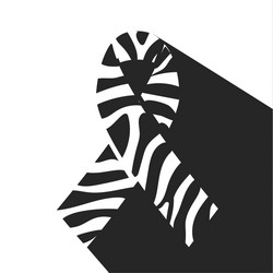 Zebra-print ribbon icon Royalty Free Vector Image
