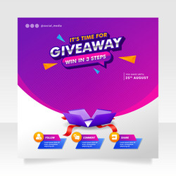 Giveaway contest social media post banner template