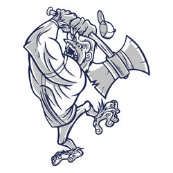 Gorilla angry axe Royalty Free Vector Image - VectorStock
