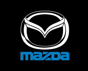 Mazda logo brand car symbol with name black design