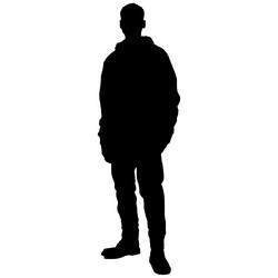 Standing man silhouette fashion Royalty Free Vector Image