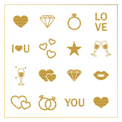 Glitter golden heart Royalty Free Vector Image