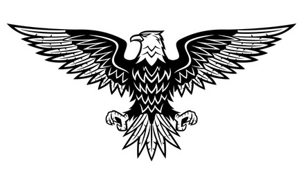 Round icon with bald eagle Royalty Free Vector Image