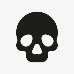 Black skull icon on white background Royalty Free Vector