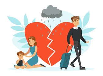 Divorce separation and family breakdown Royalty Free Vector