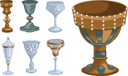 Transparent trophies realistic glass crystal Vector Image