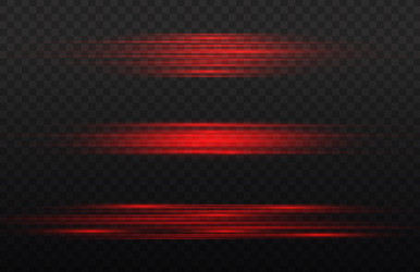 Horizontal light rays flash red line Royalty Free Vector