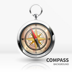 Realistic compass isolated on white Royalty Free Vector