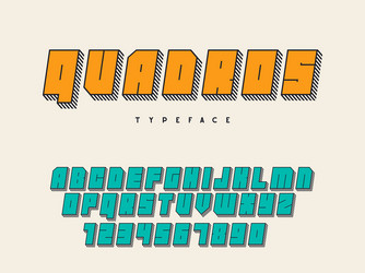 Square block font latin letters and numbers Vector Image