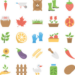 Agriculture farming and gardening icon set Vector Image