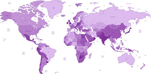 Geopolitical world map high detail political Vector Image
