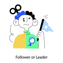 Follower or leader Royalty Free Vector Image - VectorStock