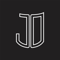 Jd logo monogram with shield shape isolated blue Vector Image