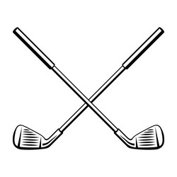 Black golf club silhouette line art Royalty Free Vector