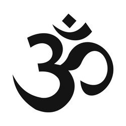Classic aum om omkara symbol in sunburst Vector Image